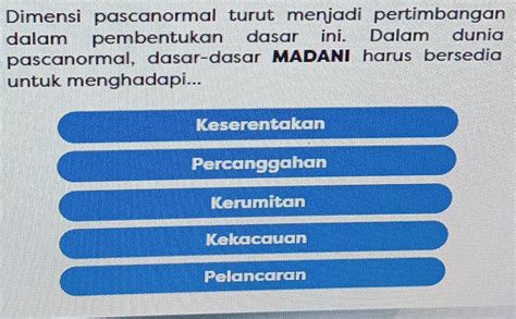 Selesai Dimensi Pascanormal Turut Menjadi Pertimbangan Dalam