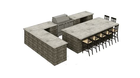 L Shape Kitchen Ab Metro Patio Wall