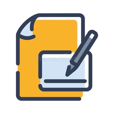 Write Document File Paper Page Letter Single Isolated Icon With Dash Or Dashed Line Style Stock