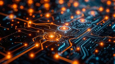 Abstract Tech Background Quantum Computing Network System And Electronic Global Intelligence