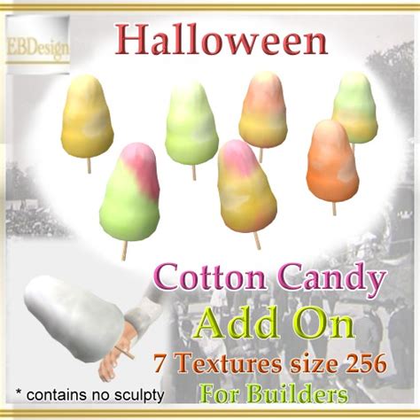 Second Life Marketplace Ebdesign Halloween Cotten Candy Add On Textures