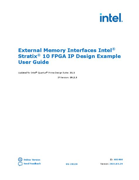 Intel Stratix 10 Fpga External Memory Interfaces Design Guide