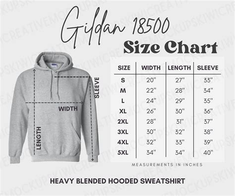 Gildan Size Chart Sweatshirt Pe