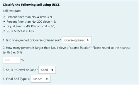 Solved Classify The Following Soil Using USCS Soil Test Chegg