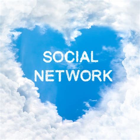 Social Network Word Cloud Blue Sky Background Only Stock Image Image