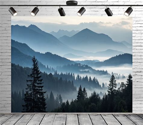 Diha 12x8ft Natural Forest Backdrop Mountains Forest Mist Sky