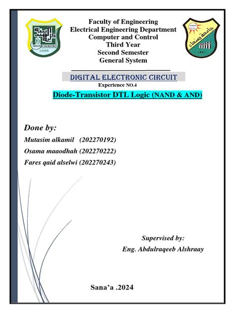 Dtl Andand Nand Gate Pdf Logic Gate Electronic Circuits