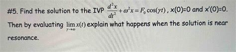 5 ﻿find The Solution To The Ivp