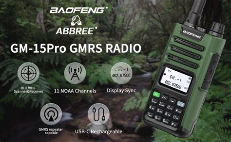 Baofeng Gmrs Radio Handheld Long Range Gm 15 Pro 8w Walkie