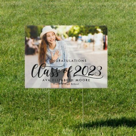 Styled Class Editable Color Graduation Yard Sign Zazzle