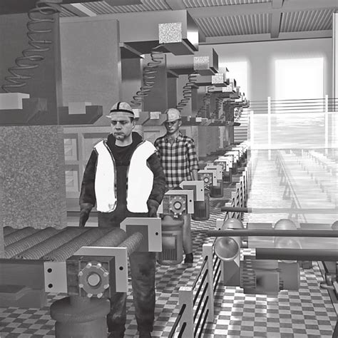 Virtual Model Of An Actual Assembly Line Used To Test A Vision Based