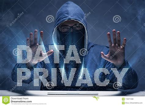 The Data Privacy Concept With Hacker Stealing Personal Information