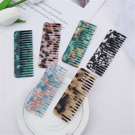 Wholesal Color Eco Friendly Acetate Hair Combs Wet And Dry Wide Tooth