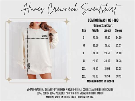 Hanes Comfortwash Gdh400 Size Chart Hanes Crewneck Sweatshirt Size
