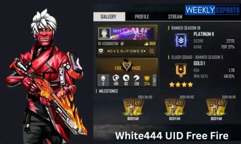 White444 Uid Free Fire Stats Kd Ratio Country And More Weekly Esports