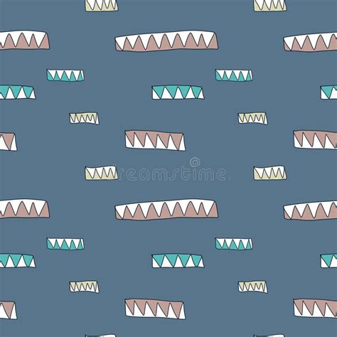Horizontal Triangle Cute Fun Blue Geometry Pattern Stock Illustration Illustration Of Sketch