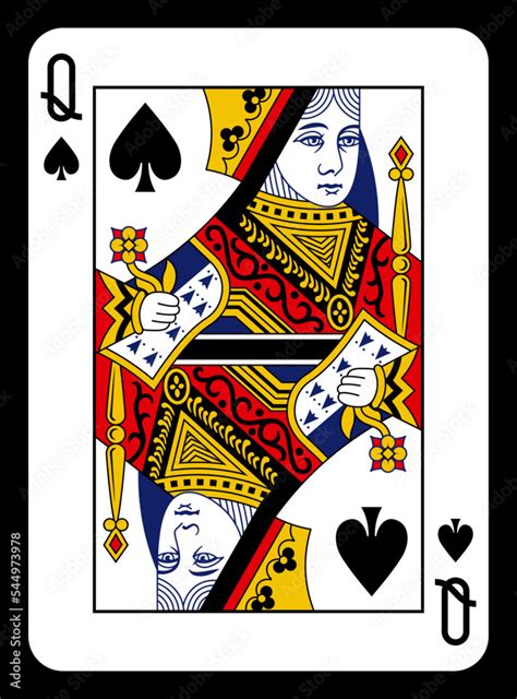 Queen Of Spades Playing Card Classic Design Stock Vector Adobe Stock