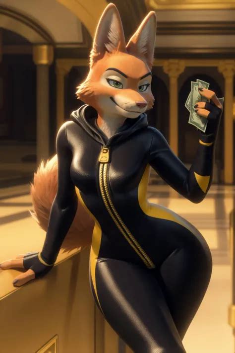 A Close Up Of A Woman In A Cat Suit Holding A Money Seaart Ai