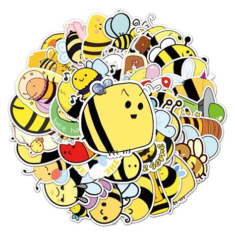 50pcsset Bee Theme Sticker Waterproof For Car Bum Grandado