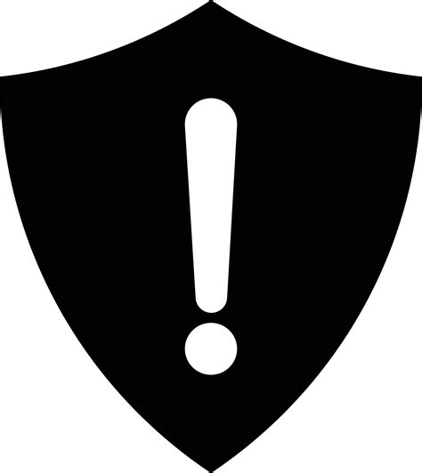 Shield Warning Icon Isolated On White Background Shield With Exclamation Mark Security Alert