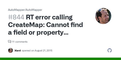Rt Error Calling Createmap Cannot Find A Field Or Property Named X · Issue 844 · Automapper
