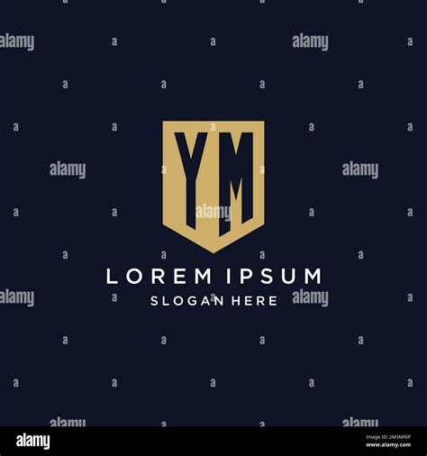 Ym Monogram Initials Logo Design With Shield Icon Template Stock Vector Image And Art Alamy
