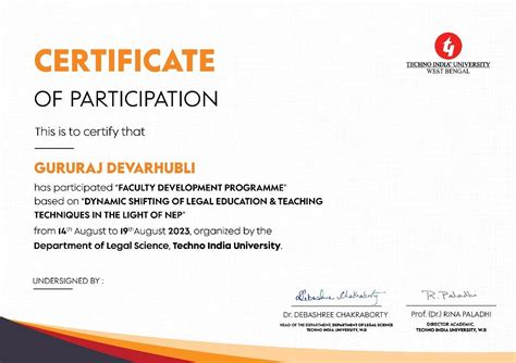 Fdp Facultydevelopmentprogram Technoindiauniversity Dr Gururaj Devarhubli Phd