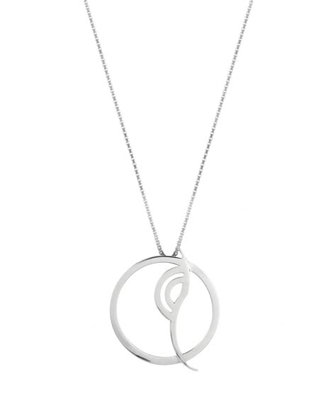 Metamorphosis Silver Circle Pendant Necklace For Her Layering Long