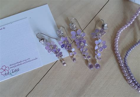 Lavender Earring Bridal Flower Earring Xmas Earring T Lilac