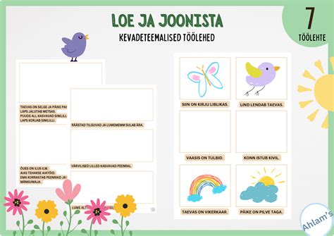 Töölehed Kevadeteemaline Loe Ja Joonista Tife