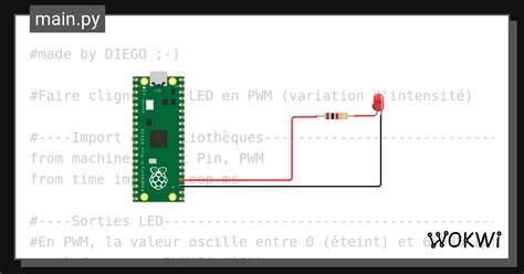 Raspberry Pi Pico Led Pwm Clignotement Wokwi Esp32 Stm32 Arduino Simulator