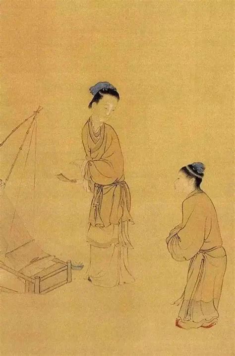 古代国画中的母子图 这不就是我们和母亲在一起时的情景吗妇人