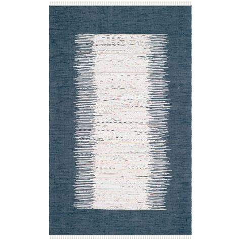 Safavieh Montauk Delroy Ivory Navy 5 Ft X 8 Ft Indoor Area Rug
