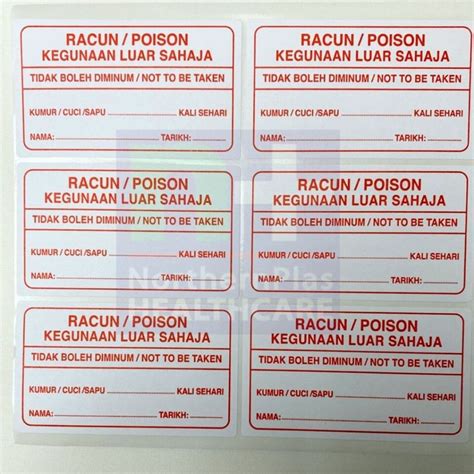 Racun Poison Kegunaan Luar Sahaja Warning Square Bottle Sticker Label Shopee Malaysia