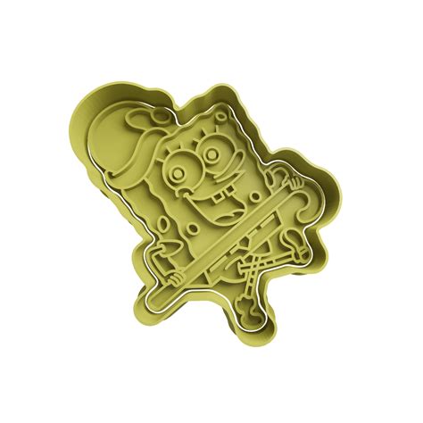Spongebob Cookie Cutter Stl 2 Stl Cookie Cutters Over 35 000