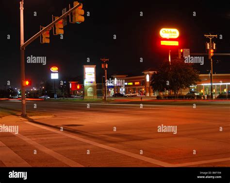 City Street Corner At Night