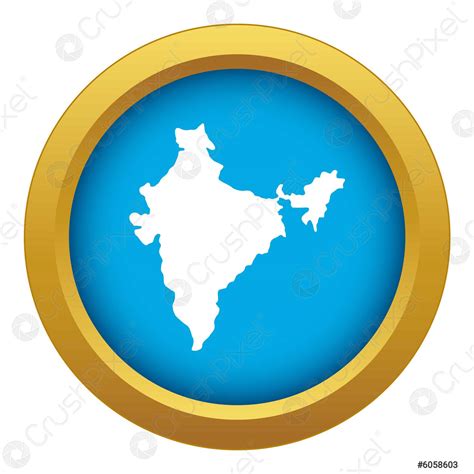 Indian Map Icon Blue Vector Isolated Stock Vector 6058603 Crushpixel