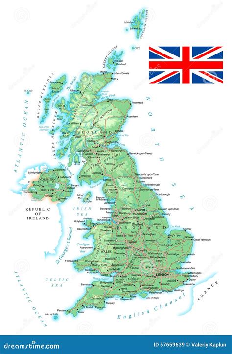 英国 详细的地形图 例证 向量例证 插画 包括有 地形学 标志 城市 伦敦 利物浦 查出 映射 57659639