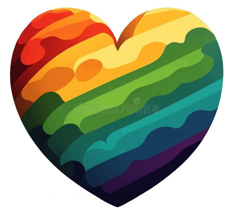 Heart In The Colors Of The Lgbtq Rainbow Flag Symbol Of Equality Love