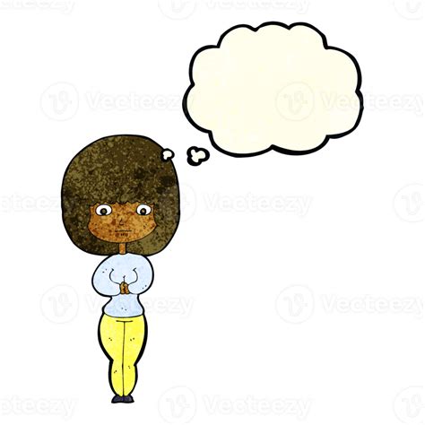 Cartoon Shy Woman With Thought Bubble 44967997 Png