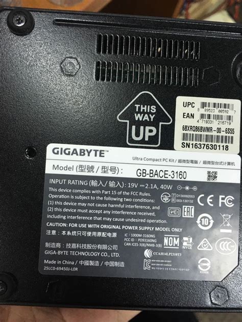Gigabyte Brix Bace 3160 Computers And Tech Parts And Accessories