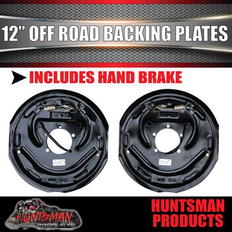 2x 12 Off Road Trailer Caravan Electric Brake Backing Plates And Park B Huntsmanproducts