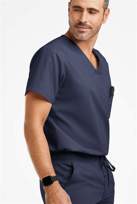 Butter Soft Originals Mens 3 Pocket V Neck Scrub Top Cotton Scrubs