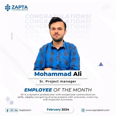 Mohammad Ali On Linkedin Employeeofthemonth Zapta