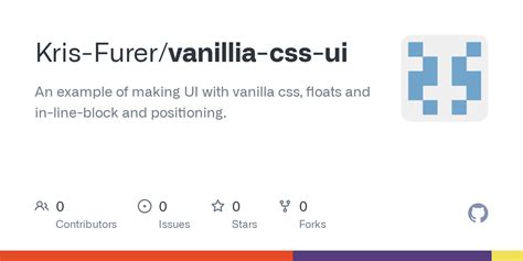 Github Kris Furervanillia Css Ui An Example Of Making Ui With