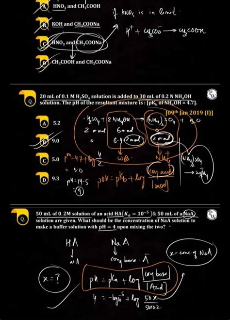 Rhno3 And Ch₂coohkoh And Ch₂coonaano And Ch3coonach₂cooh And Ch3coon