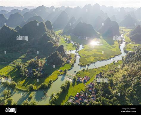 Aerial Landscape In Phong Nam Valley An Extreme Scenery Landscape At