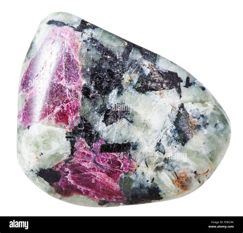 Corundum Crystal In Tumbled Rock Natural Mineral Gem Stone Isolated