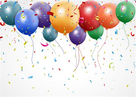 Birthday Design With Balloon And Confetti 618341 Vector Art At Vecteezy