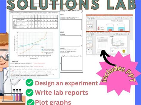 Solutions And Solubility Worksheet And Lab Sheet Teaching Resources